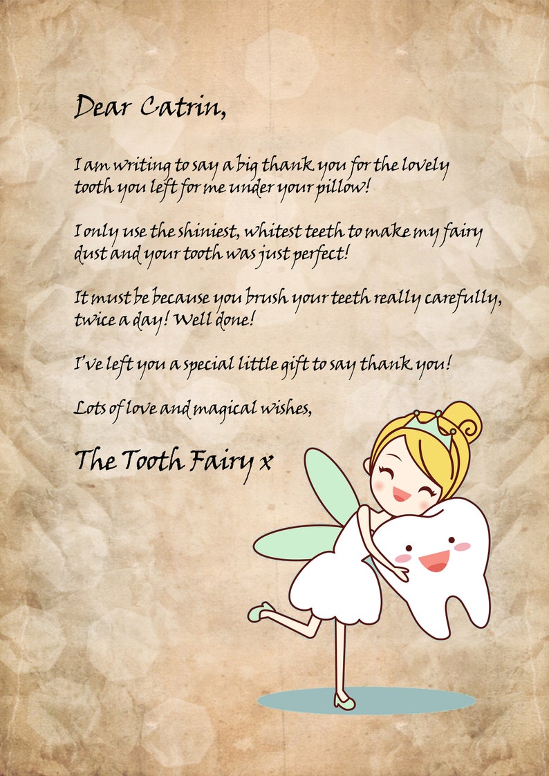 Tooth Fairy Letter Template Word Free