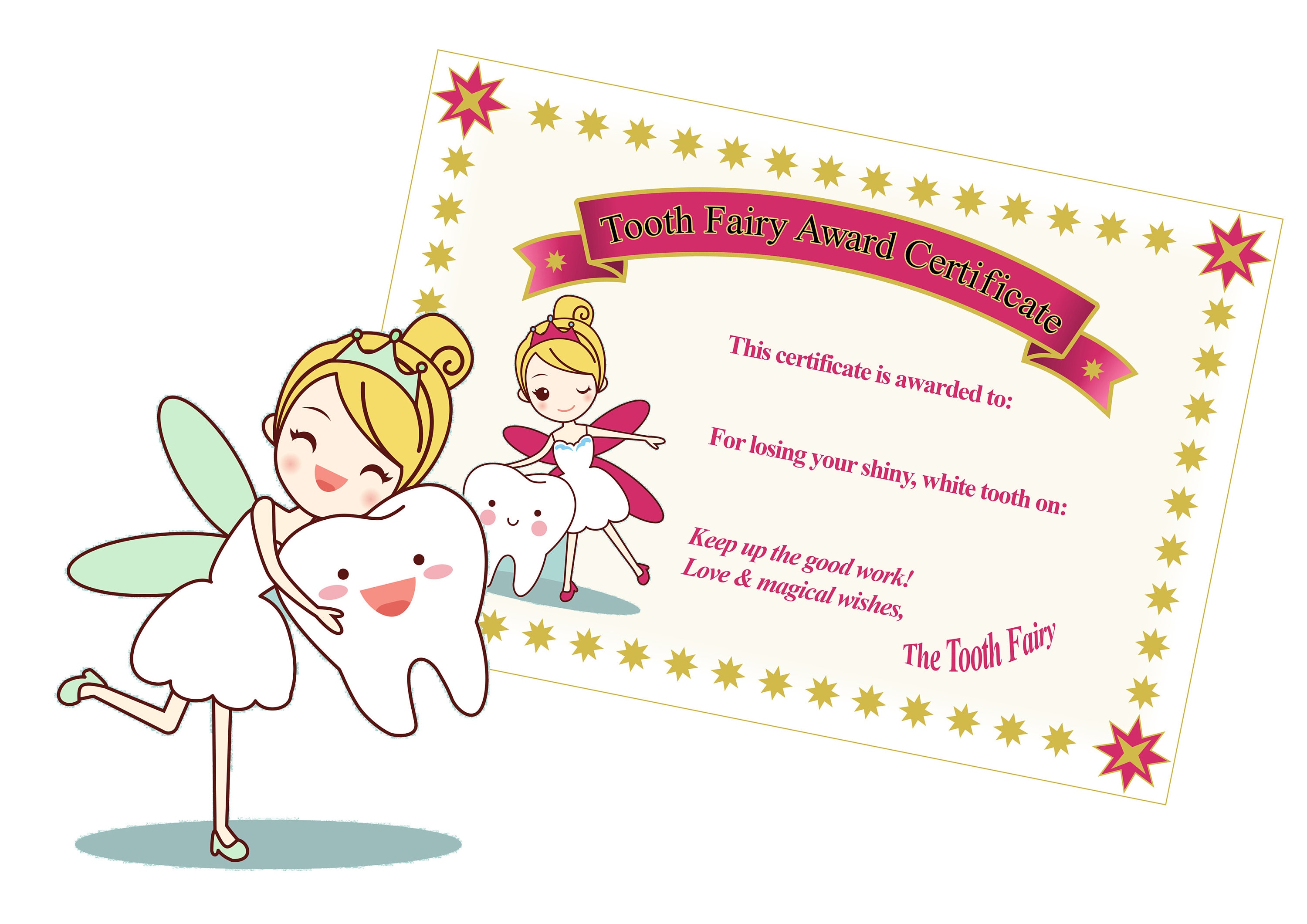Certificado de Hada de los Dientes Descarga Instantánea - Etsy México