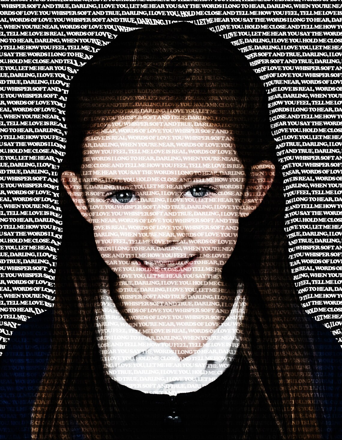 Word Portrait, Text Portrait, Personalised Word Portrait, Children's ...