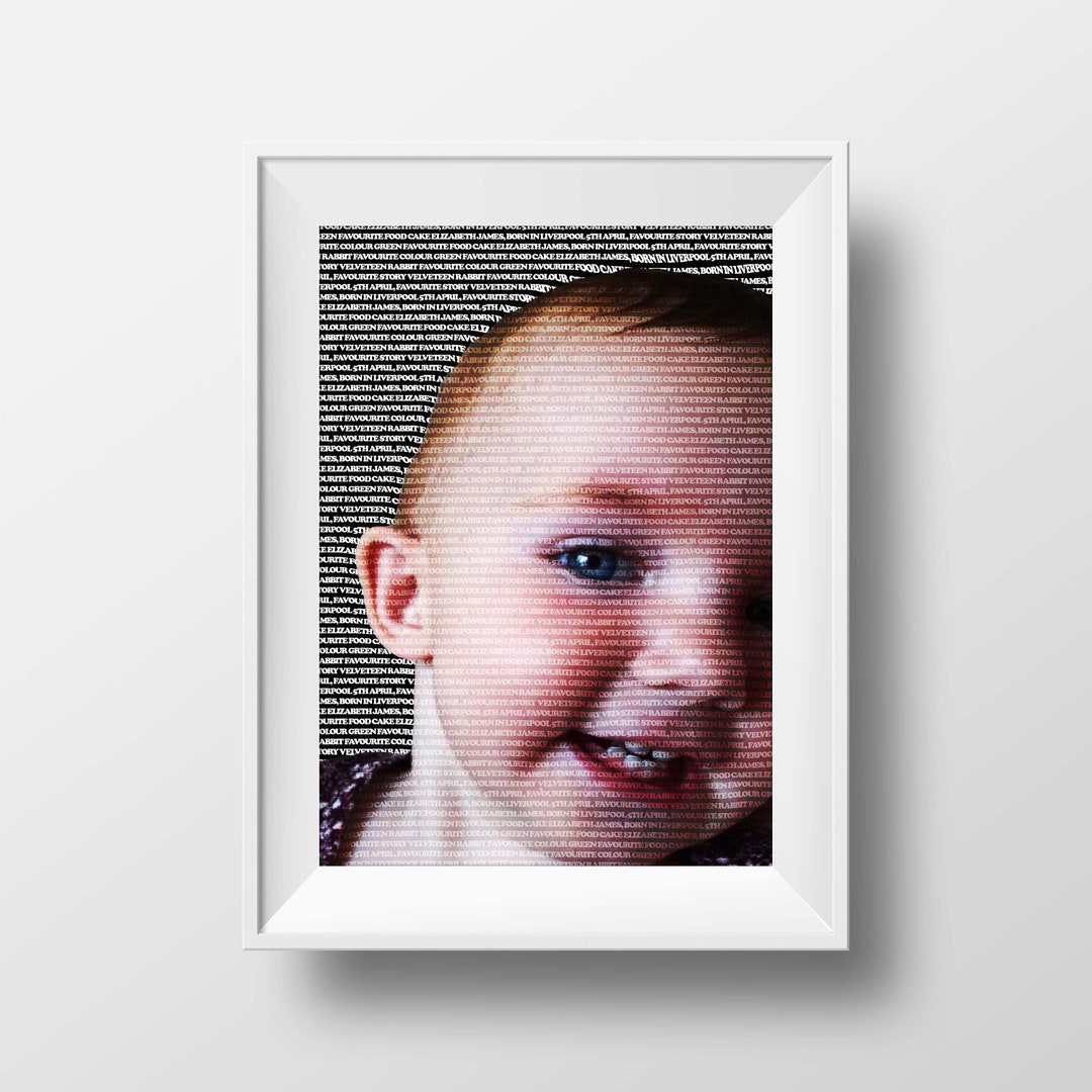 Word Portrait, Text Portrait, Personalised Word Portrait, Children's ...