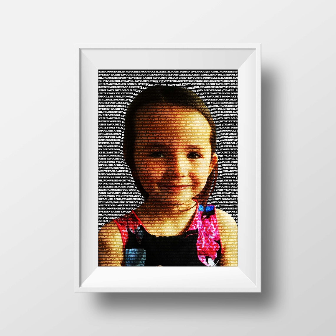 Word Portrait, Text Portrait, Personalised Word Portrait, Children's ...