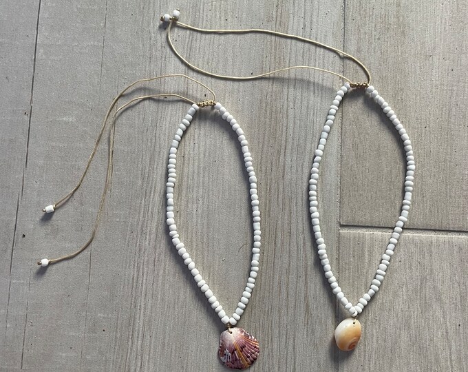 Beaded Seashell Necklaces - Etsy