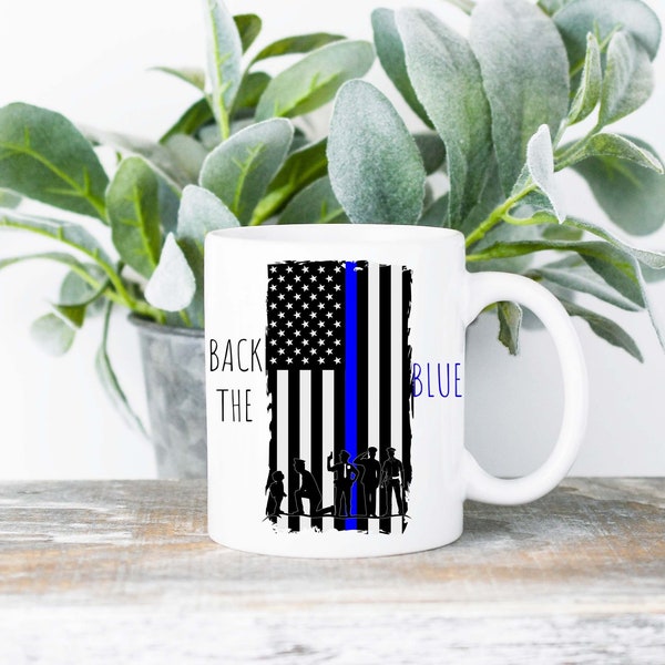 Back The Blue Mug Etsy