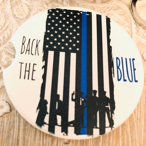 Peace Love Back the Blue, Car Coaster, Custom Car Coasters, Back the ...
