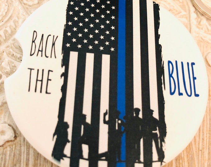 Car Coaster, Custom Car Coasters, Back the Blue, Police Officer Coaster ...