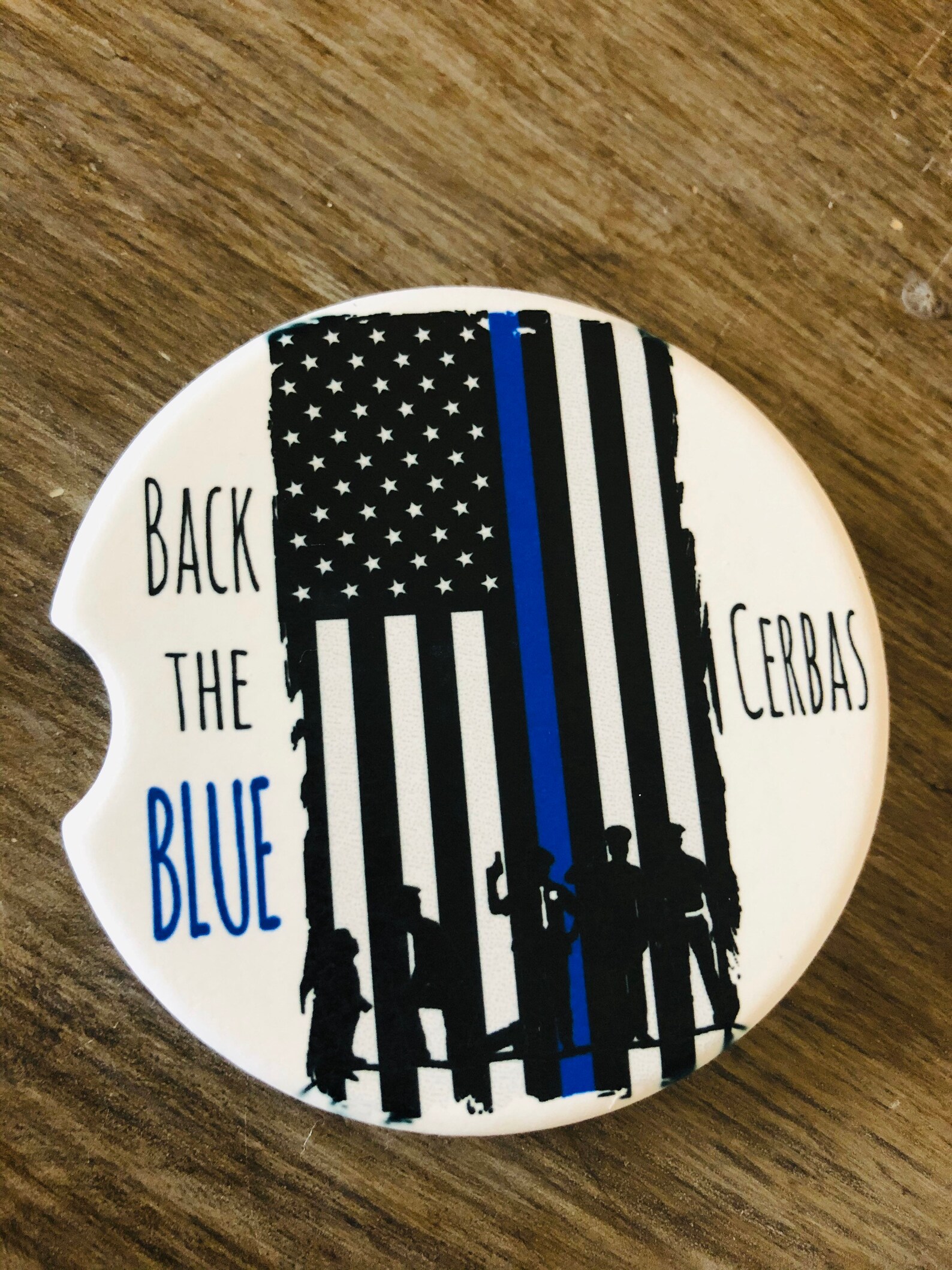 Car Coaster Custom Car Coasters Back the Blue Police - Etsy