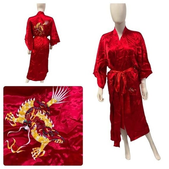 silky dragon robe kimono - Gem