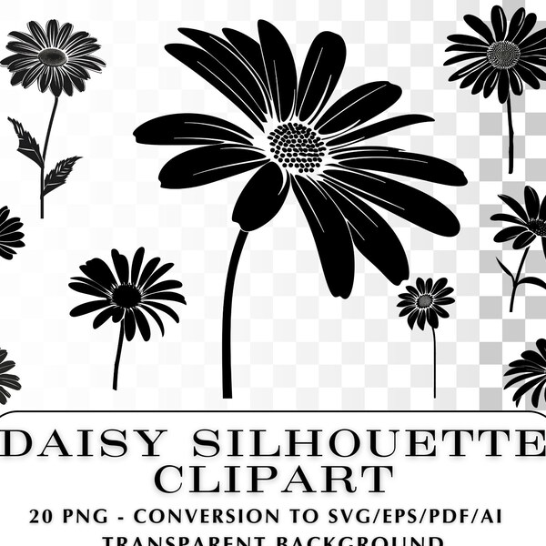 Daisy Silhouette Clipart 12 Daisy Clip Art Graphics to Be Used With ...