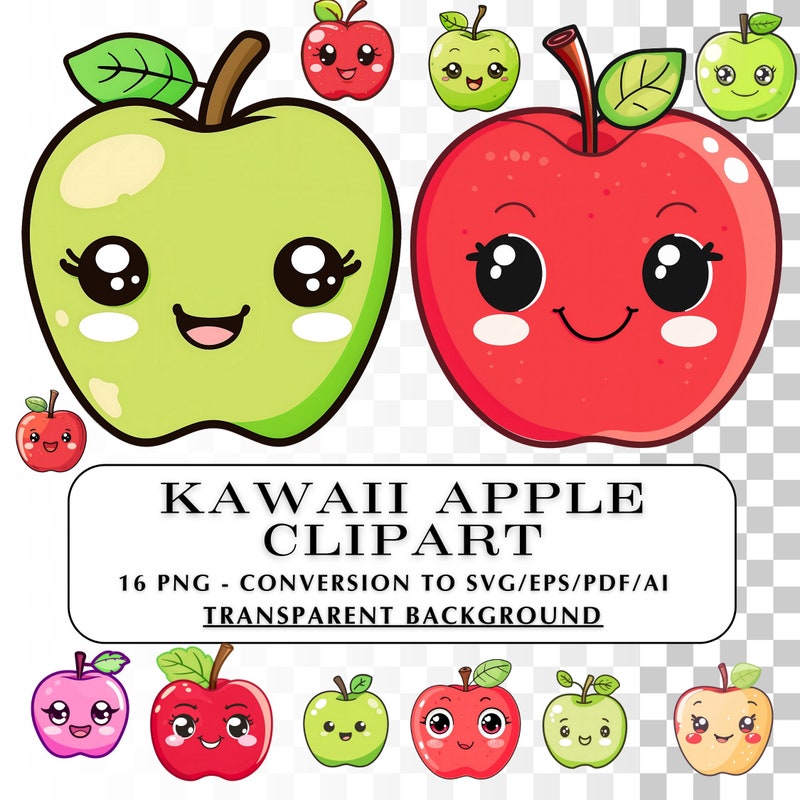 Apple Clipart - Etsy