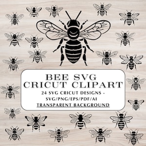 Bee SVG - 24 Bumblebee Cricut Designs, Transparent Backgrounds ...