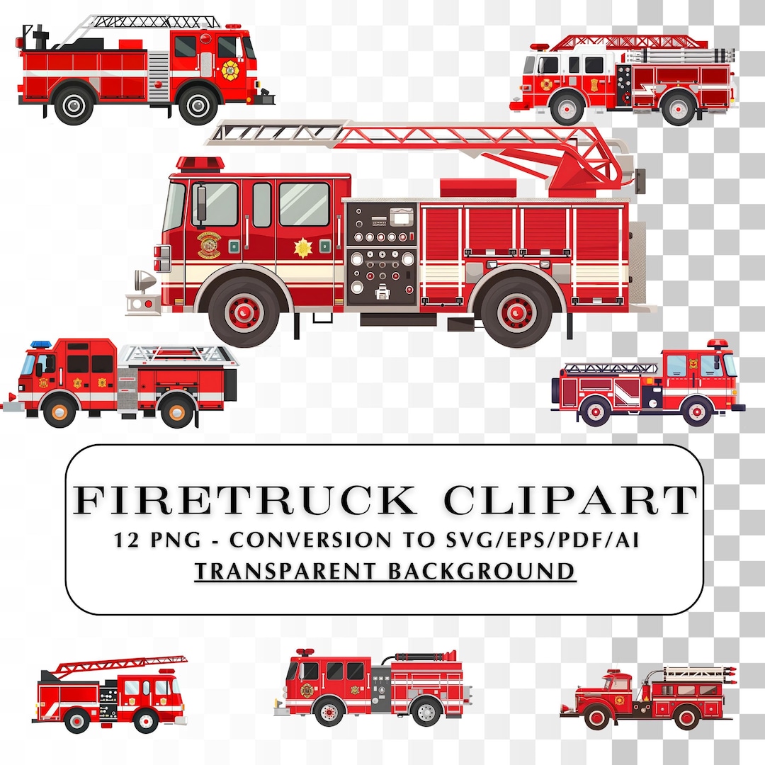 Firetruck Clipart! 12 Cartoon Fire Truck Clip Art Images. Illustrations ...