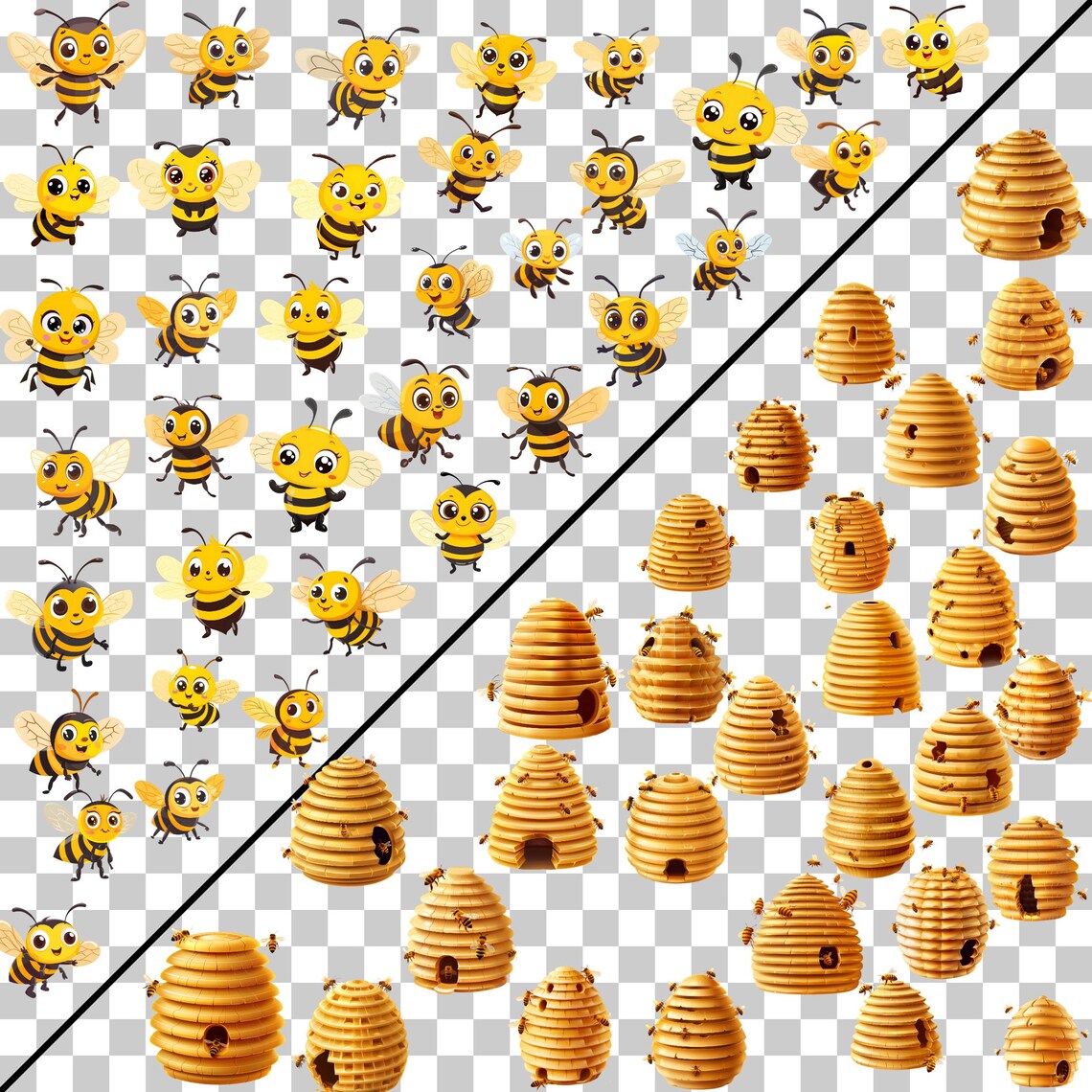 Bees Clipart Bundle! Entire Store Honeybee SVG Bundle! Beehive Clipart ...