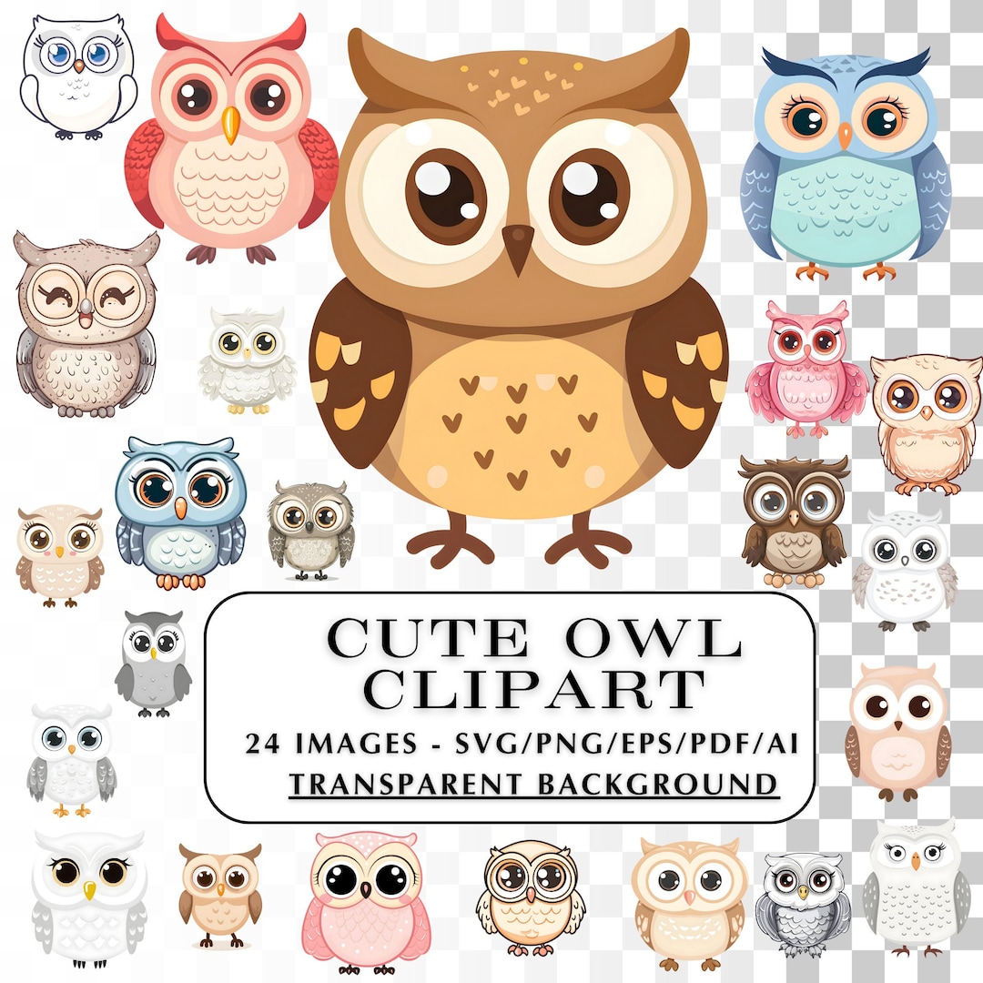 Cute Owl Clipart! 24 Owl Vector Images - PNG and SVG Files and More ...