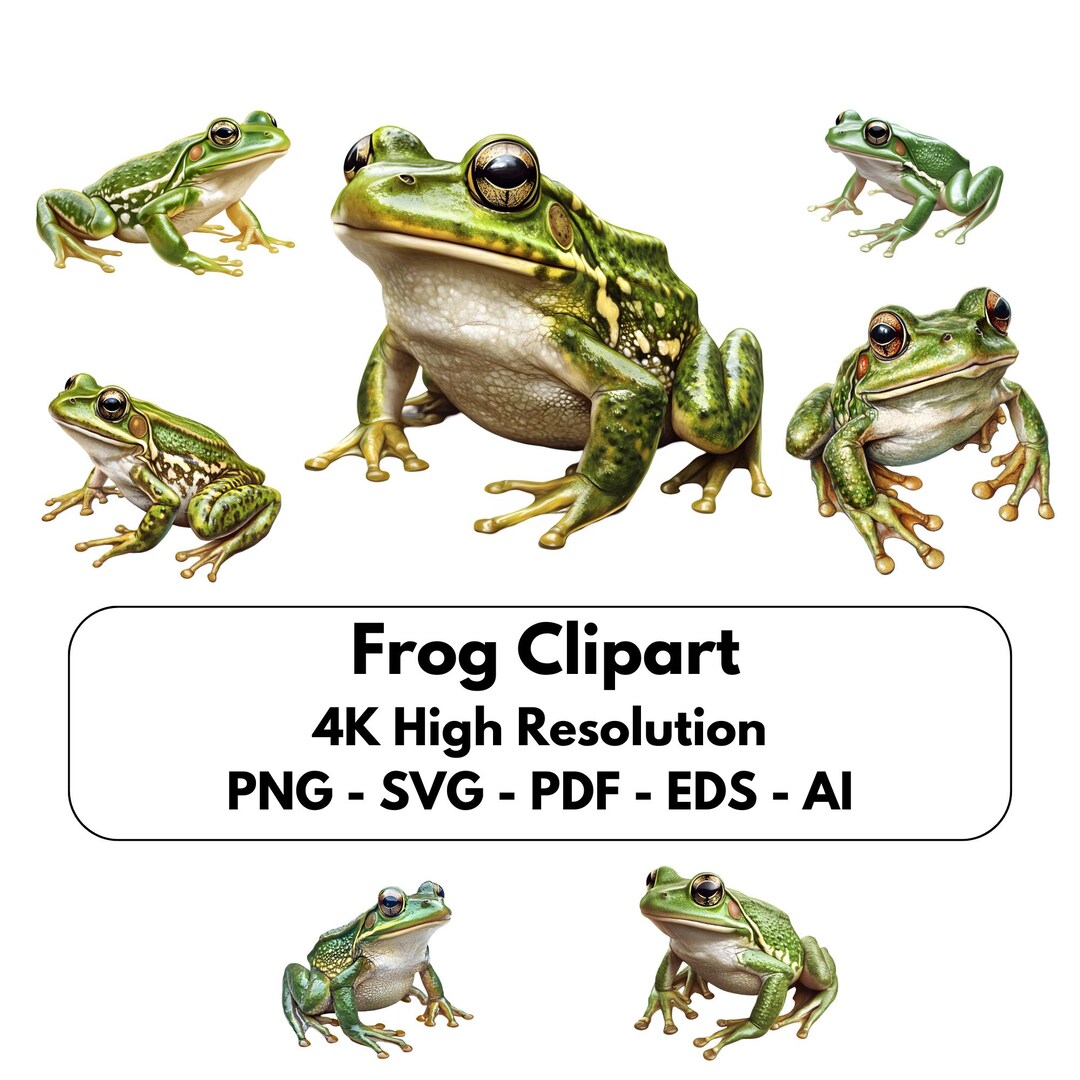 Frog Clipart: Cute Frog Illustrations for DIY Projects, Printable ...