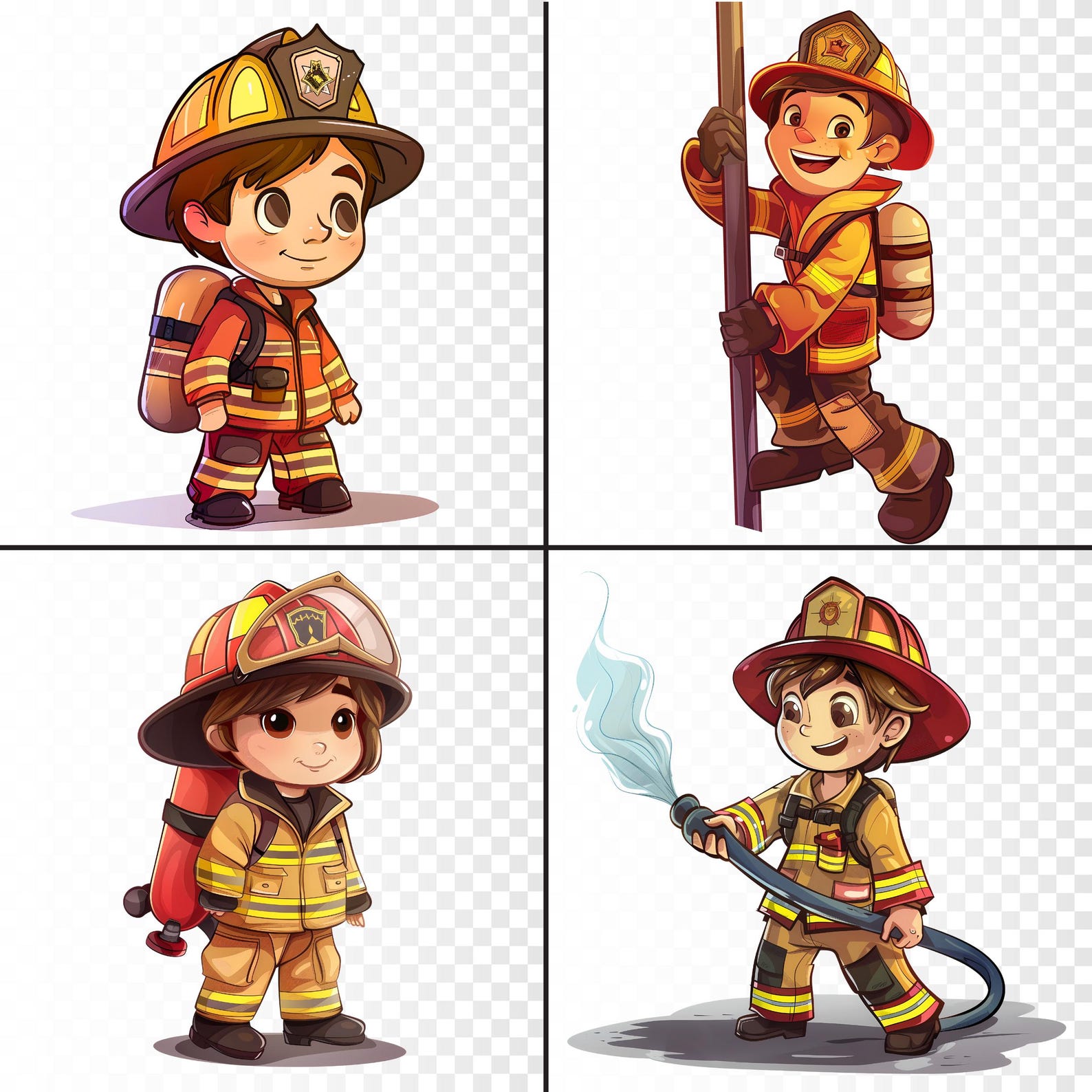 Cute Firefighter Clipart! 36 Cartoon Fire Fighter Clip Art Graphics ...