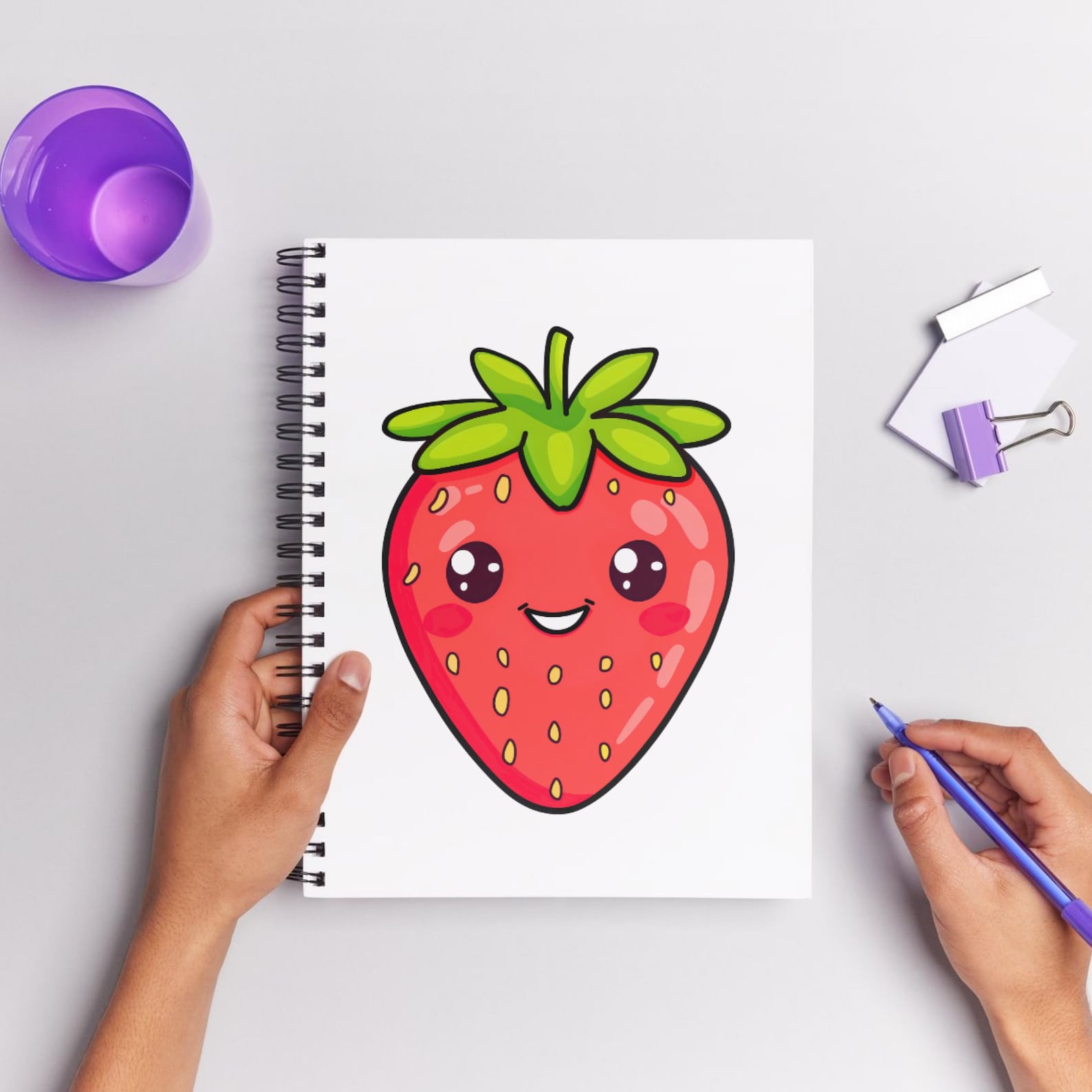 Cute Watercolor Strawberry Clipart! 28 Kawaii Strawberry Clip Art ...