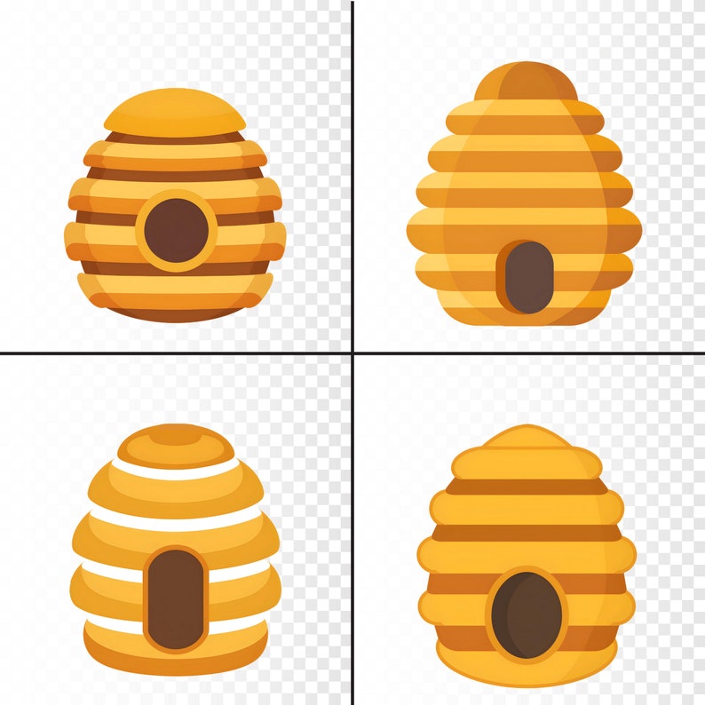 Beehive Clipart - 24 Bee Hive SVG and Image Files. Variety Bundle Set ...