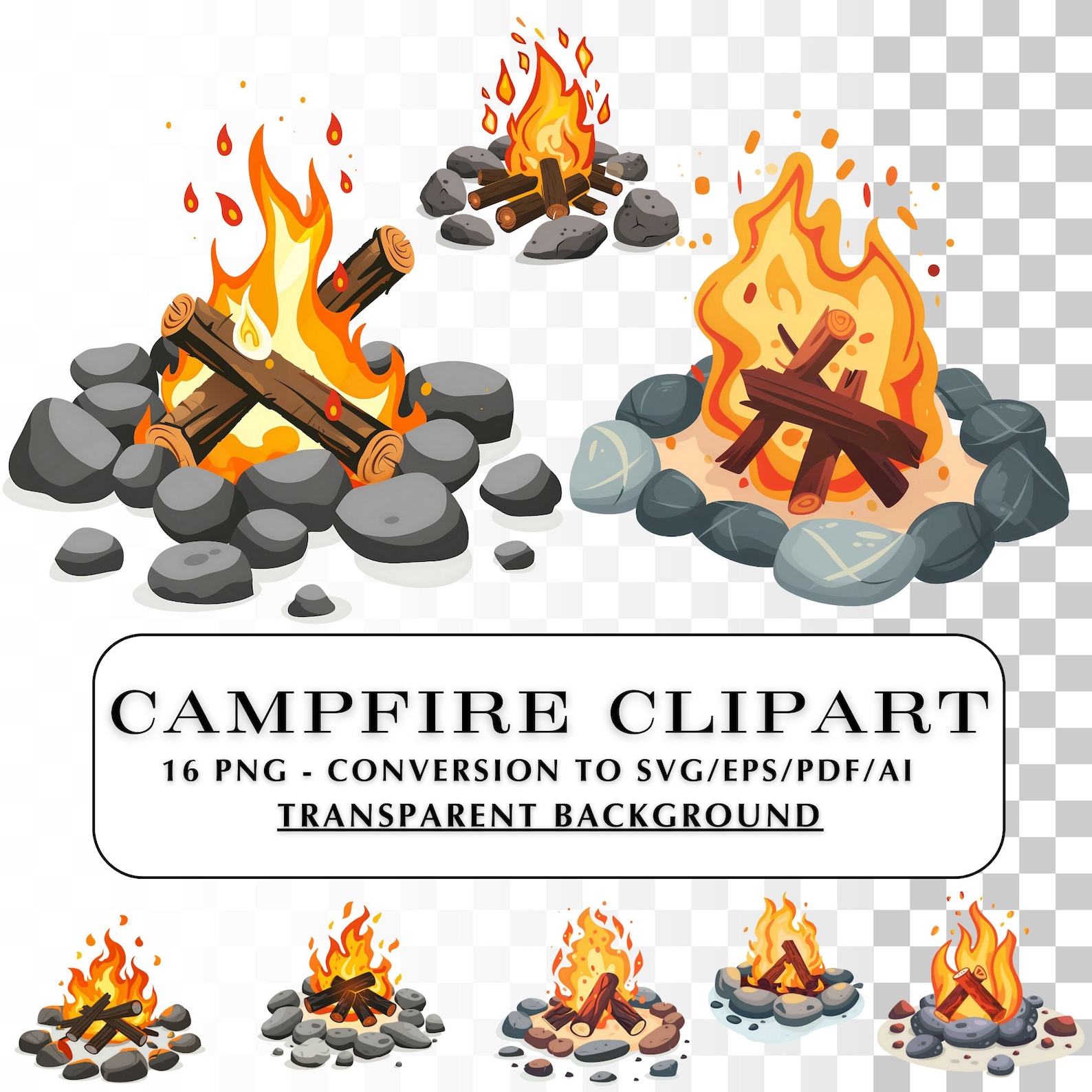 Campsite Fire Clipart! 16 Camping Fire Clip Art Images. Firepit PNG ...