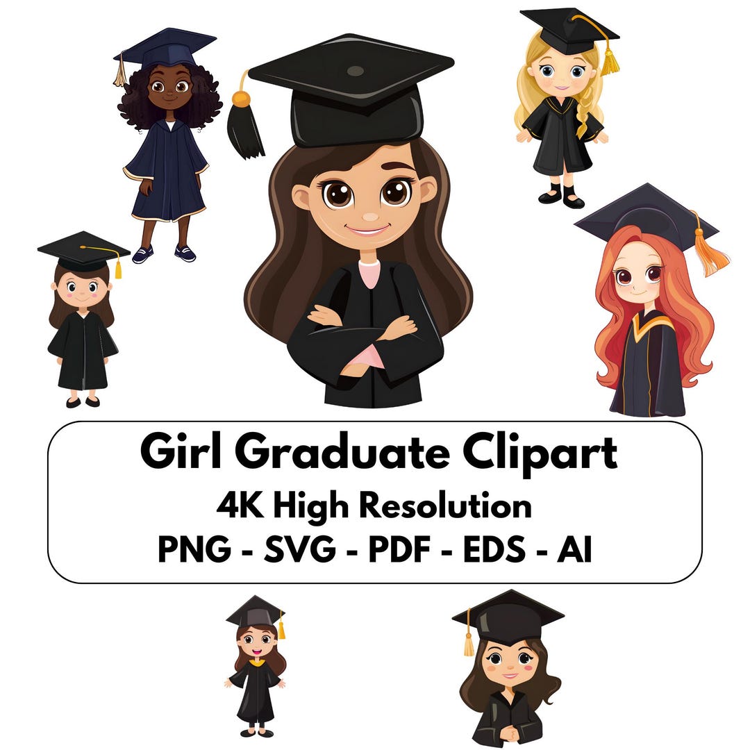 Graduate Clip Art! Cute Girl Graduation Clip Art. Hi Res PNG Graphics ...