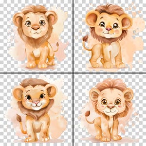 Cute Lion Clipart Watercolor Splash | Lion Clip Art PNG, SVG & PDF for ...