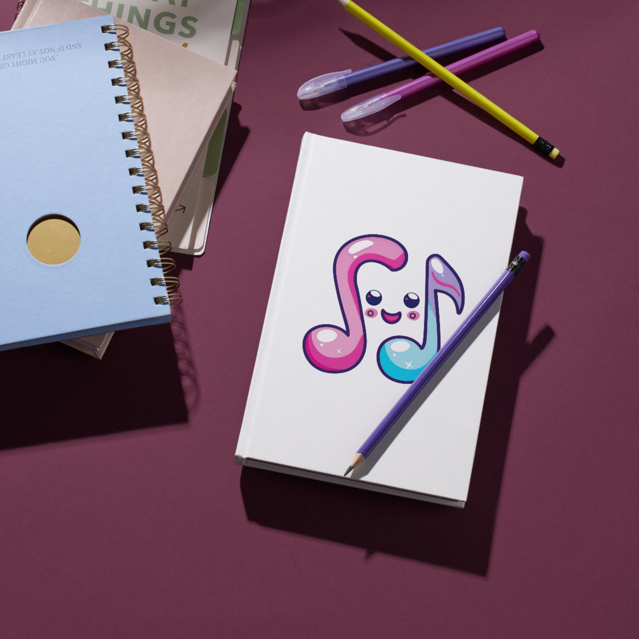 Cute Music Note Clipart! 16 Kawaii Musical Note Clipart. Music Notation ...