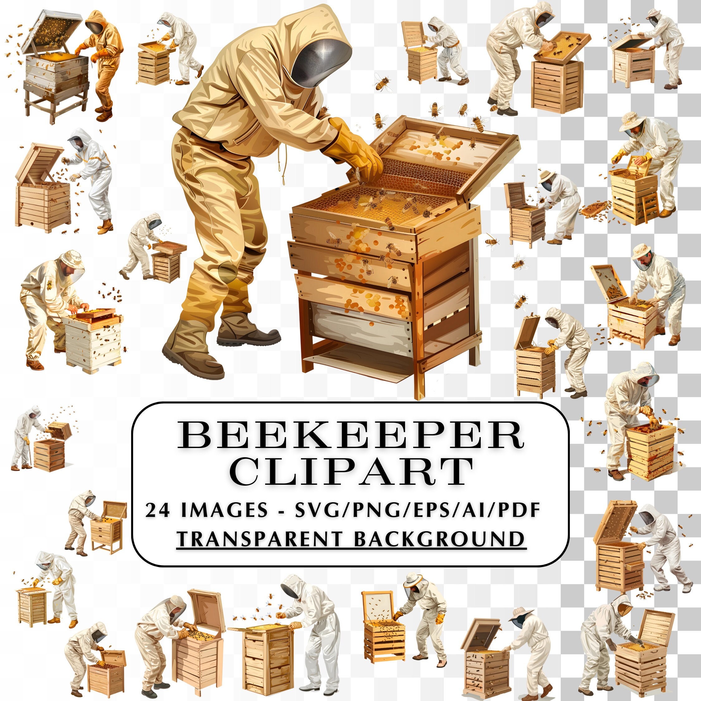 Beekeeper Clipart - 24 Images of Beekeeping Clip Art. Honey Bee Clip Art, Honeycomb Png, Honey ...