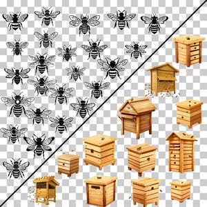 Bees Clipart Bundle! Entire Store Honeybee SVG Bundle! Beehive Clipart ...