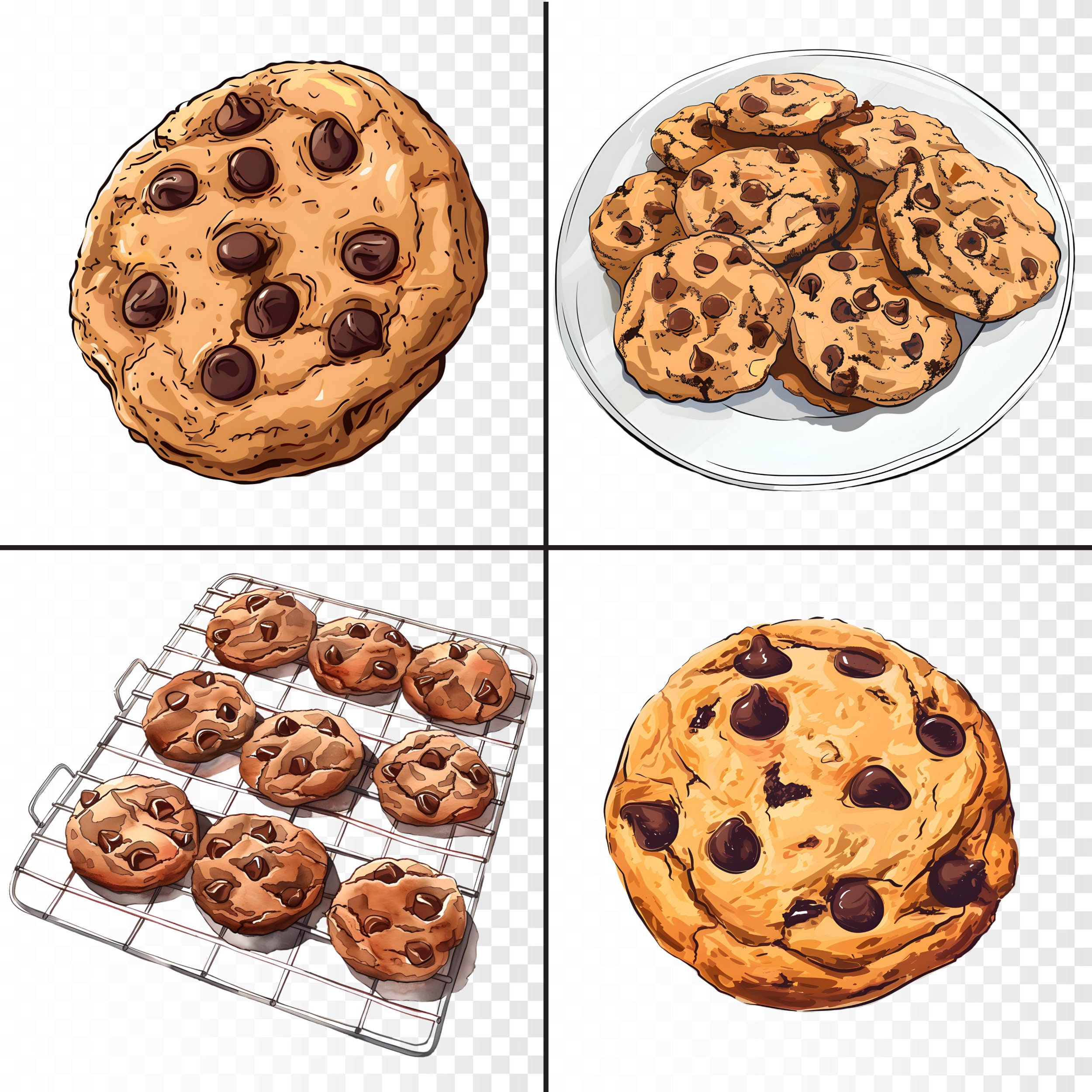 Chocolate Chip Cookie Clipart, 36 PNG With Transparent Background ...