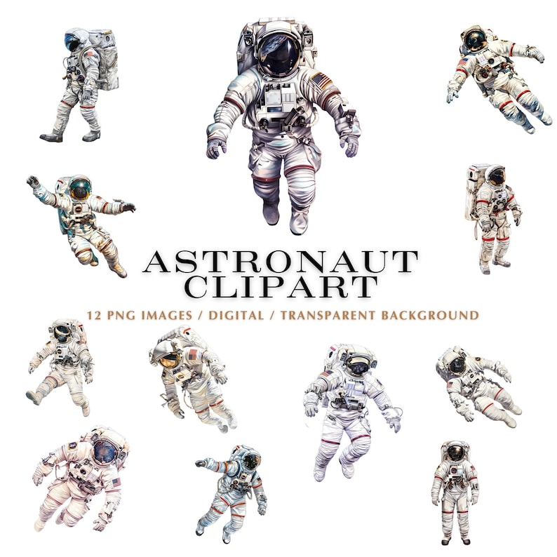 Astronaut Clipart - 12 Space Suit PNG Files, Astronaut PNG, Cosmonaut ...