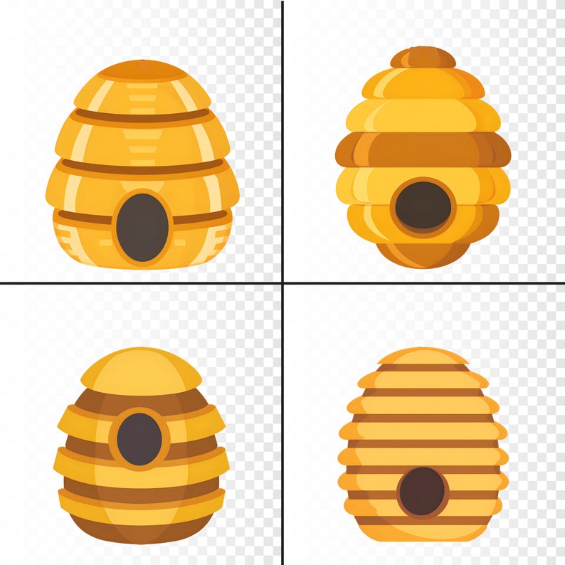 Beehive Clipart - 24 Bee Hive SVG and Image Files. Variety Bundle Set ...