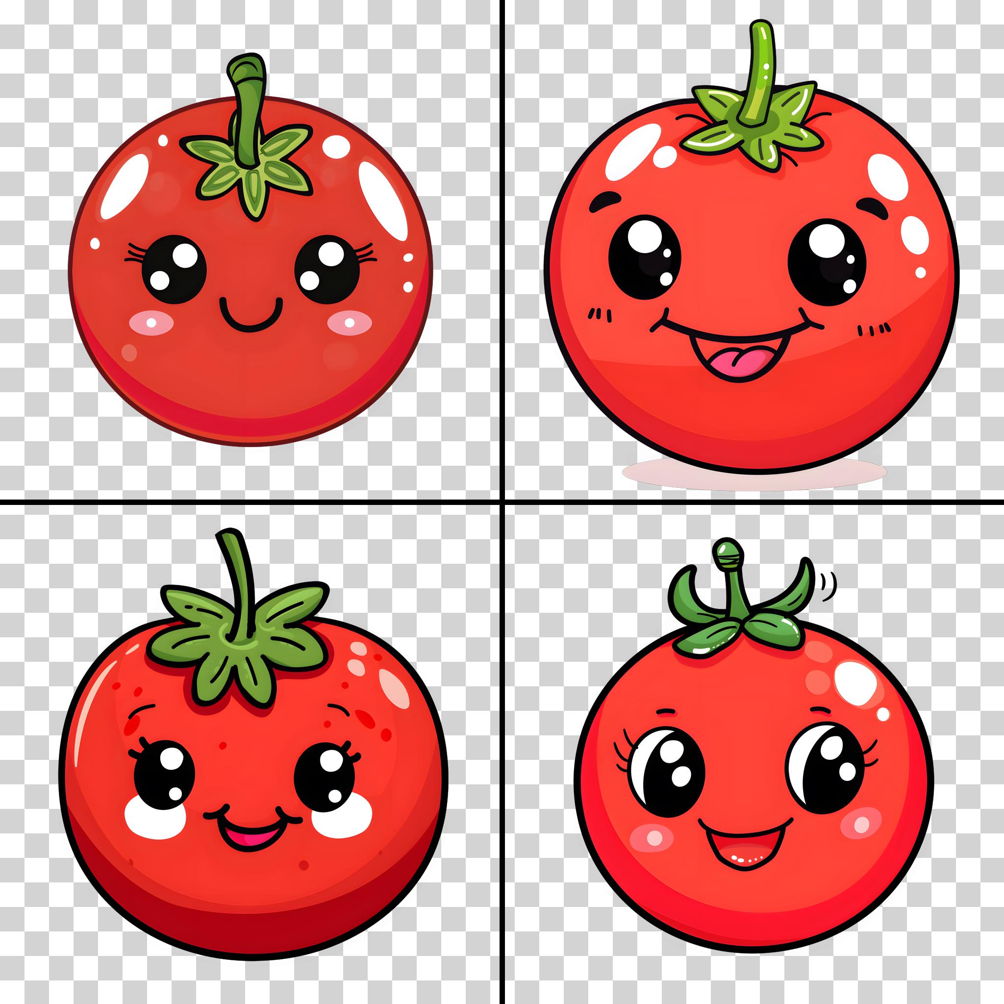 Cute Kawaii Tomato Clipart - 4K High Resolution Svg & PNG Vector Images ...