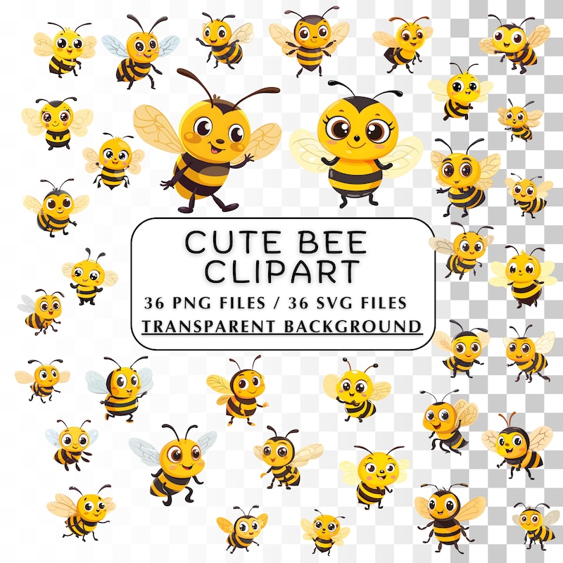 Bee Clip Art - Etsy