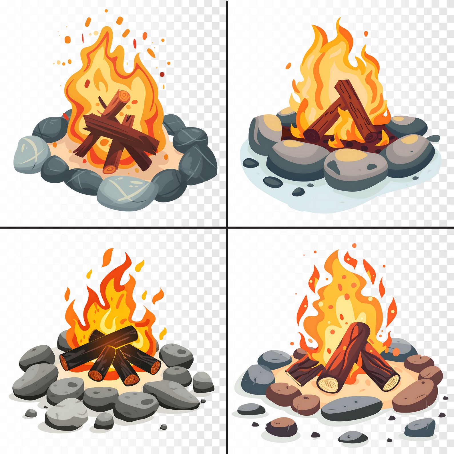 Campsite Fire Clipart! 16 Camping Fire Clip Art Images. Firepit PNG ...