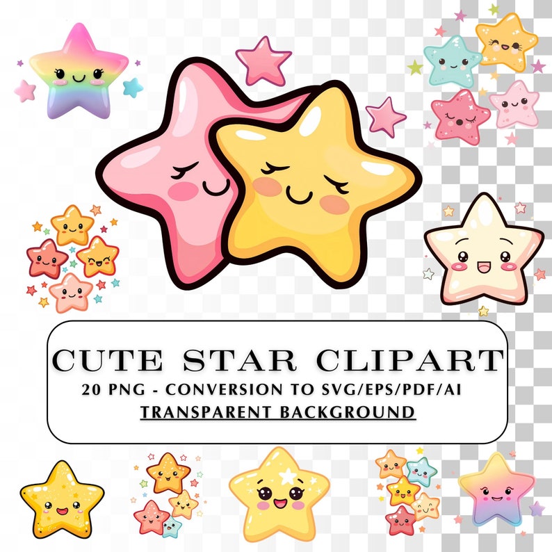 Star Clipart! 20 Cute Star Clipart Images! Adorable and Happy Stars ...