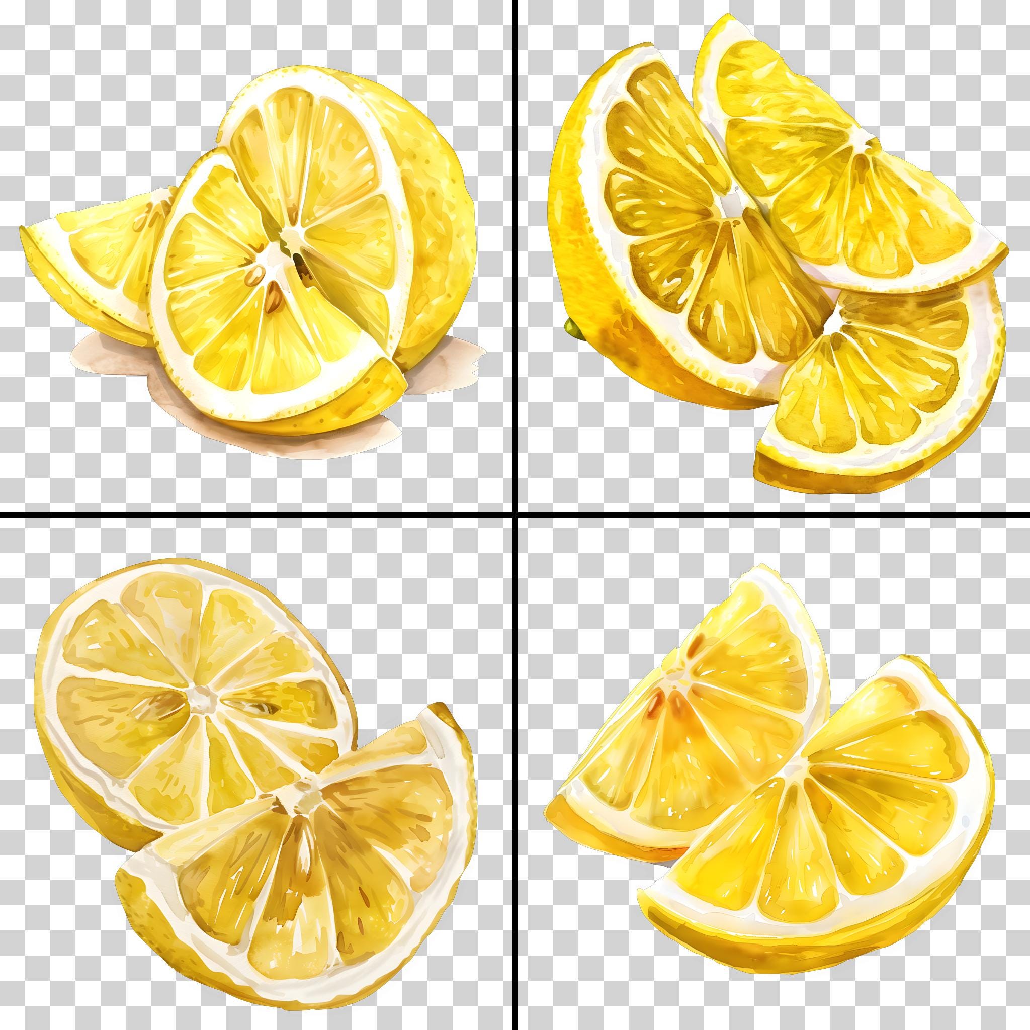 Lemon Clipart! Watercolor Realistic Style. 4K High Definition Lemon PNG ...