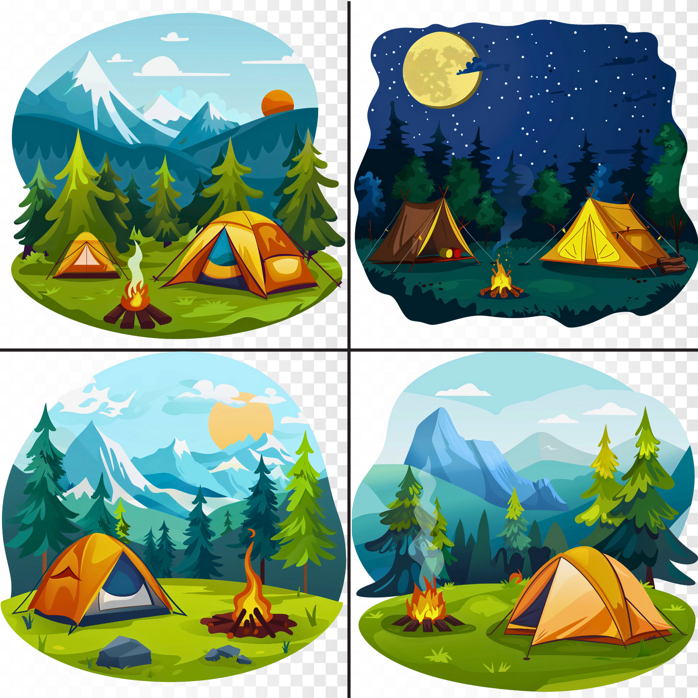 Campsite Clipart! 20 Camping Images, Fire Clipart, Mountain Adventure ...