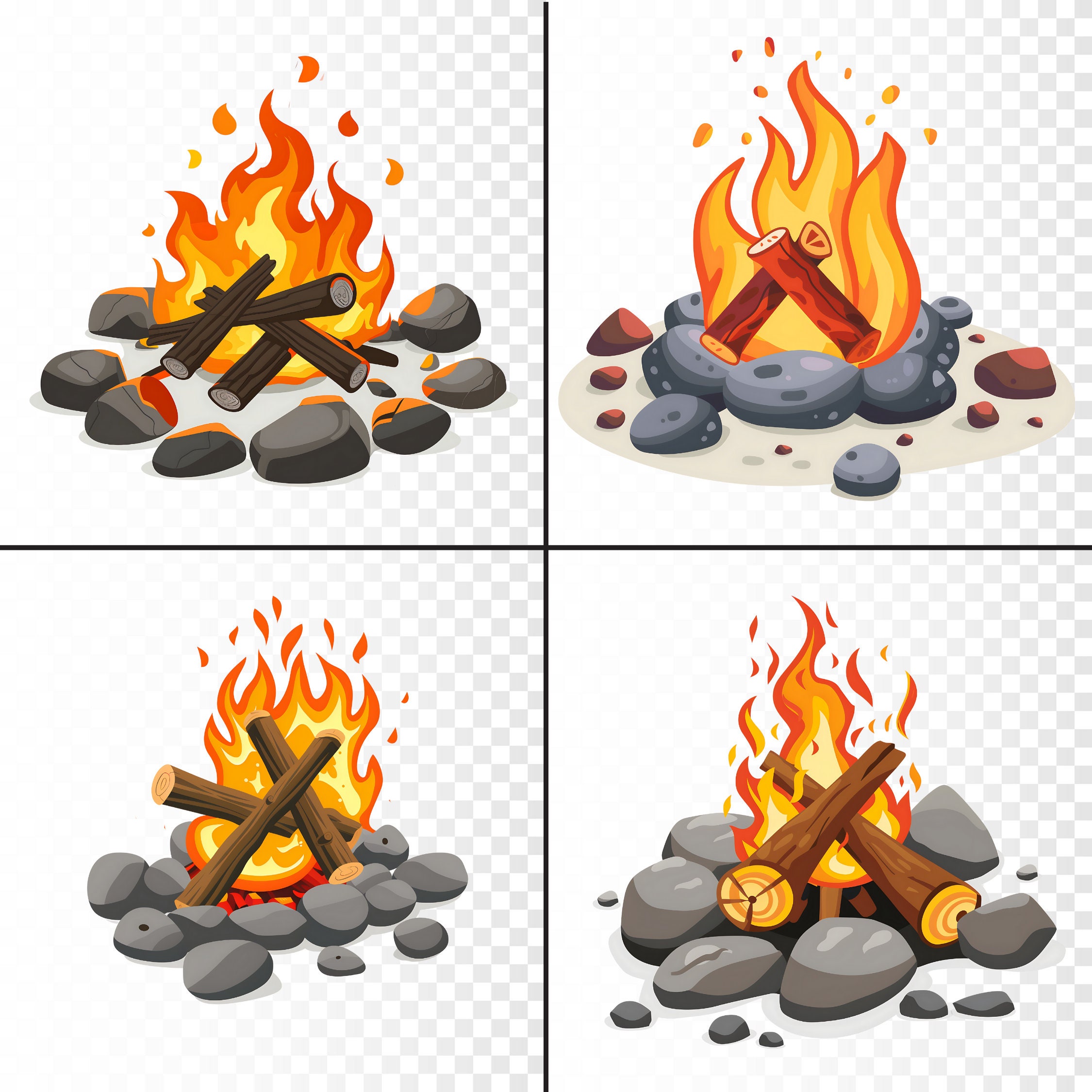 Campsite Fire Clipart! 16 Camping Fire Clip Art Images. Firepit PNG ...