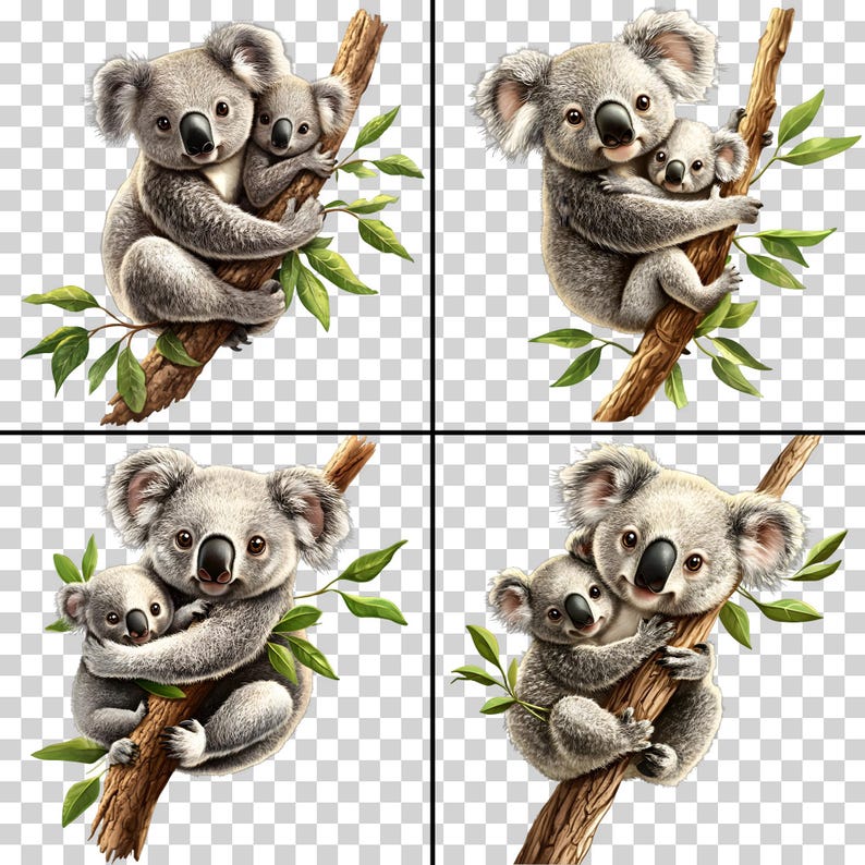 Koala Bear Clipart | Koala Clip Art. Cute and Fun Koalas SVG PNG for ...