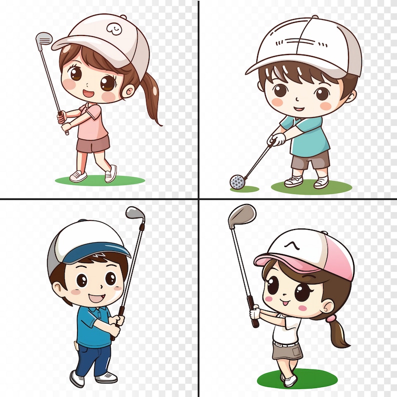 Cute Golfer Clipart! 28 Kawaii Golf Clip Art Graphics. Cute Kids ...