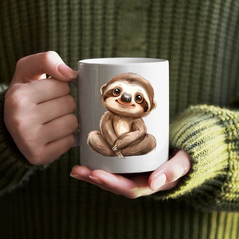 Sloth Clipart 12 PNG Bundle of Cute Sloth Clip Art, Cute Animal Hanging ...