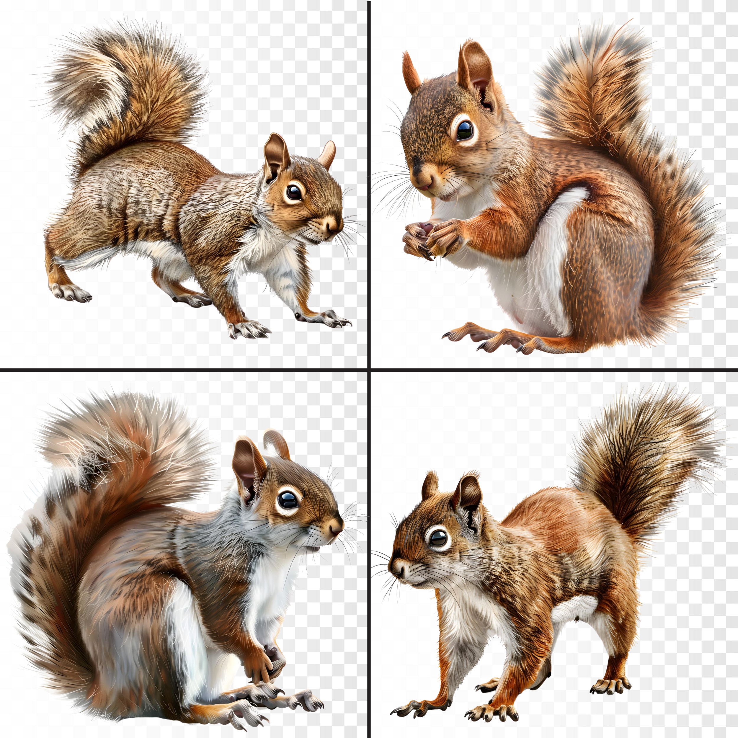 Squirrel Clipart - 12 Realistic Squirrel PNG Images With Transparent ...