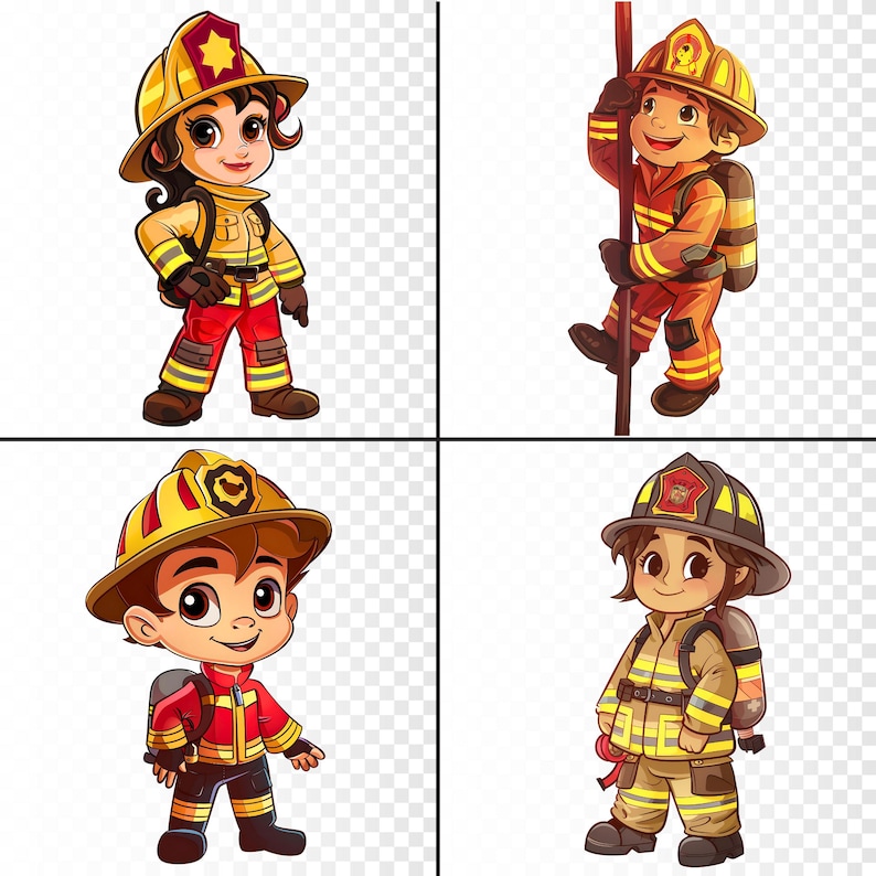 Cute Firefighter Clipart! 36 Cartoon Fire Fighter Clip Art Graphics ...