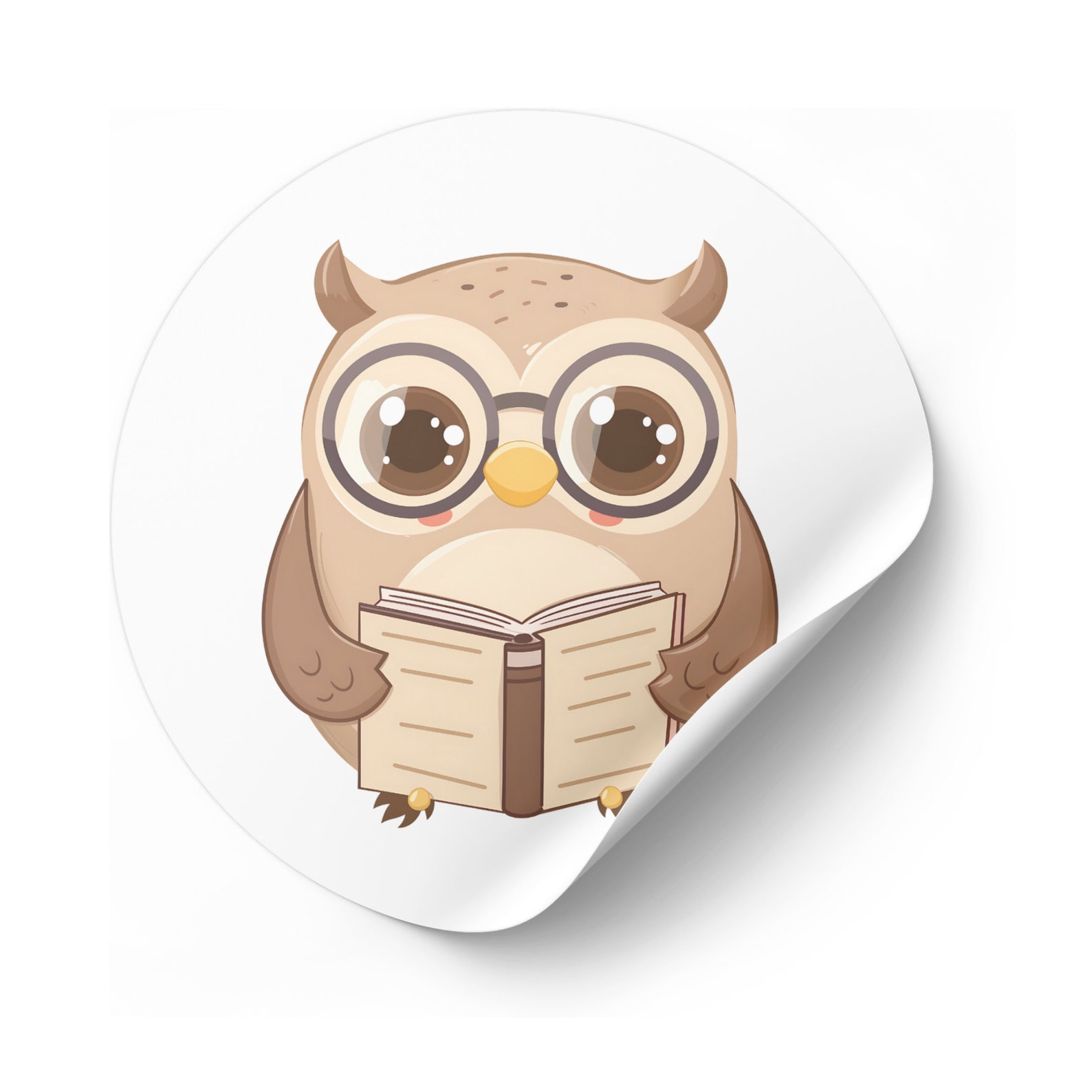 Cute Reading Owl Clipart! 12 Kawaii Owl Clip Art Reading. PNG, SVG ...