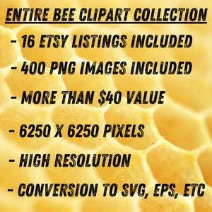 Bees Clipart Bundle! Entire Store Honeybee SVG Bundle! Beehive Clipart ...