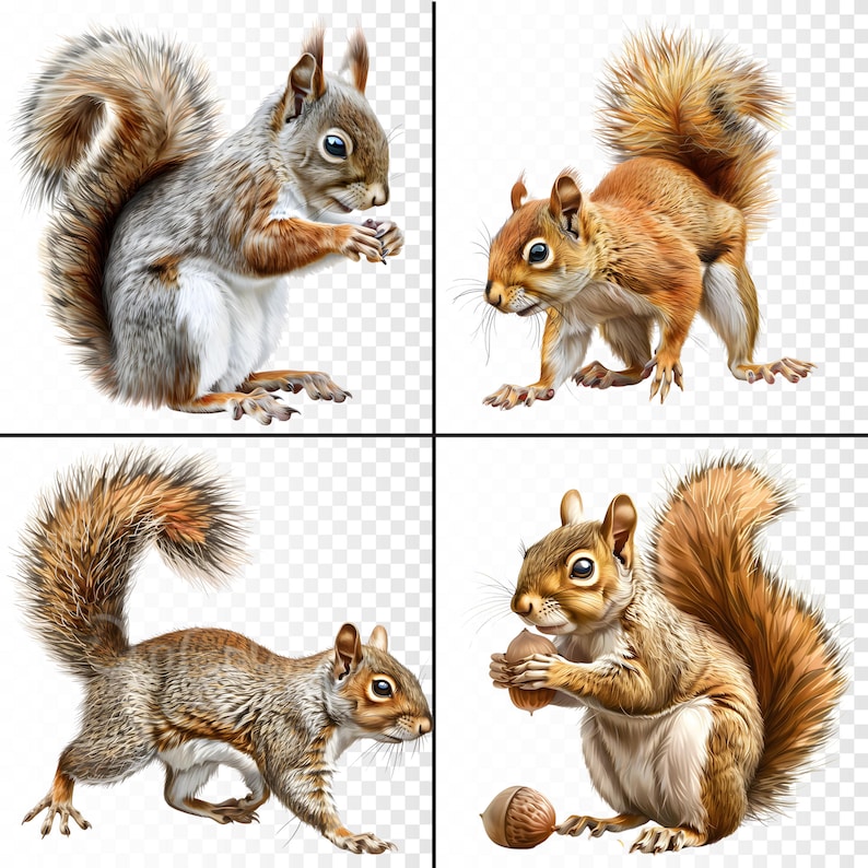 Squirrel Clipart - 12 Realistic Squirrel PNG Images With Transparent ...