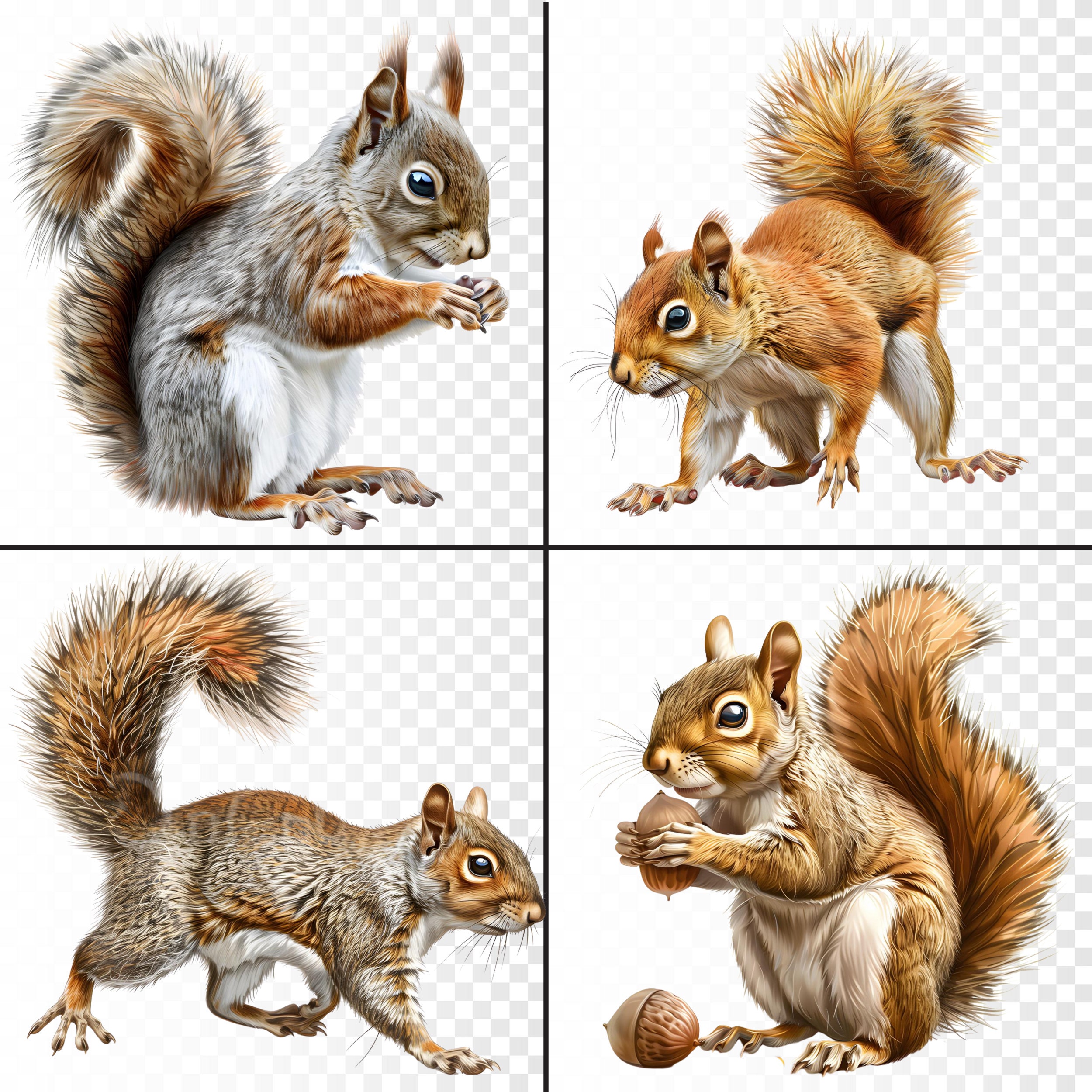 Squirrel Clipart - 12 Realistic Squirrel PNG Images With Transparent ...