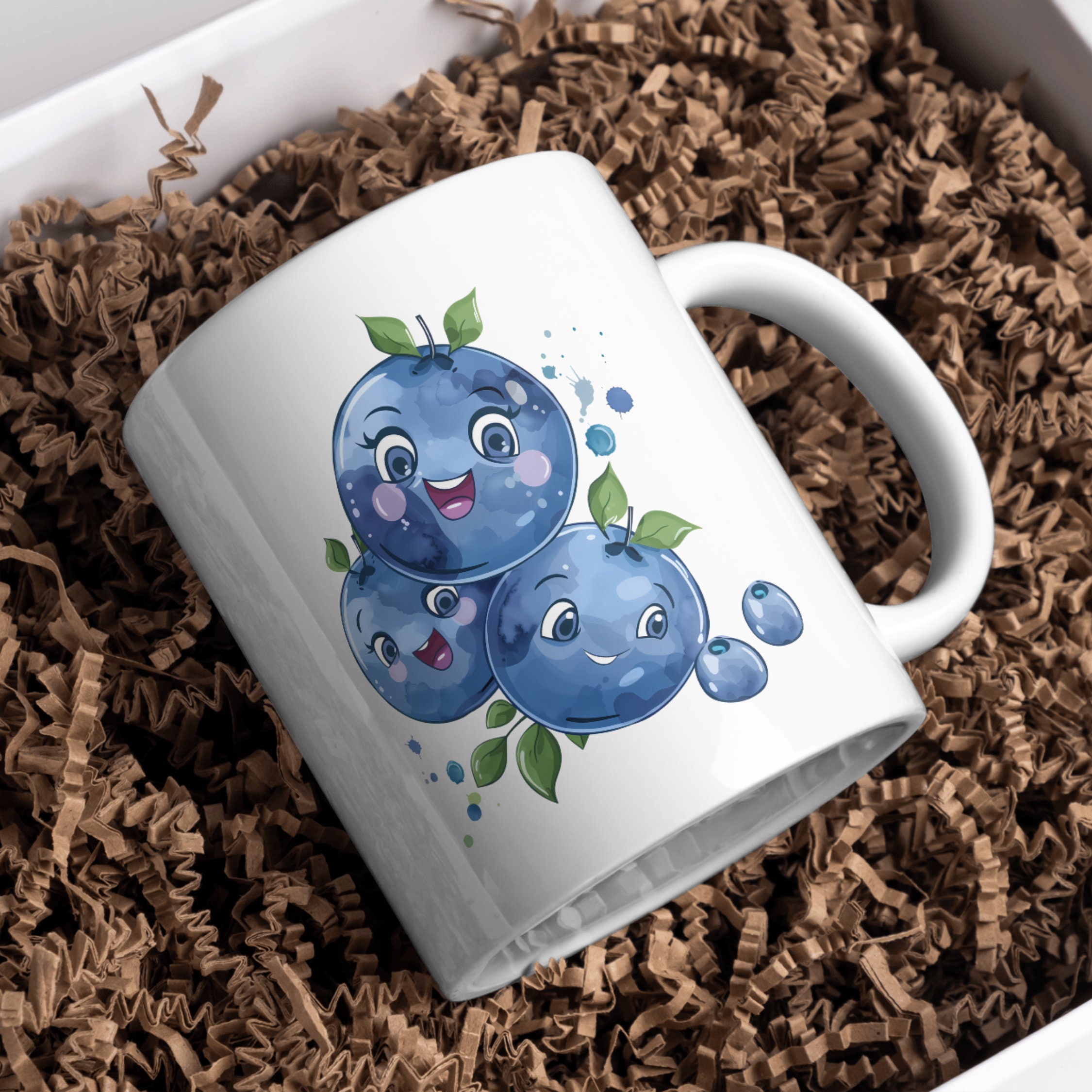 Watercolor Cute Blueberries Clipart! 28 Kawaii Blueberry PNG Images ...