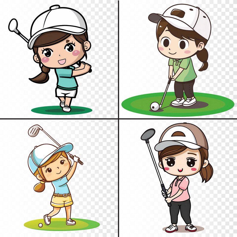 Cute Golfer Clipart! 28 Kawaii Golf Clip Art Graphics. Cute Kids ...