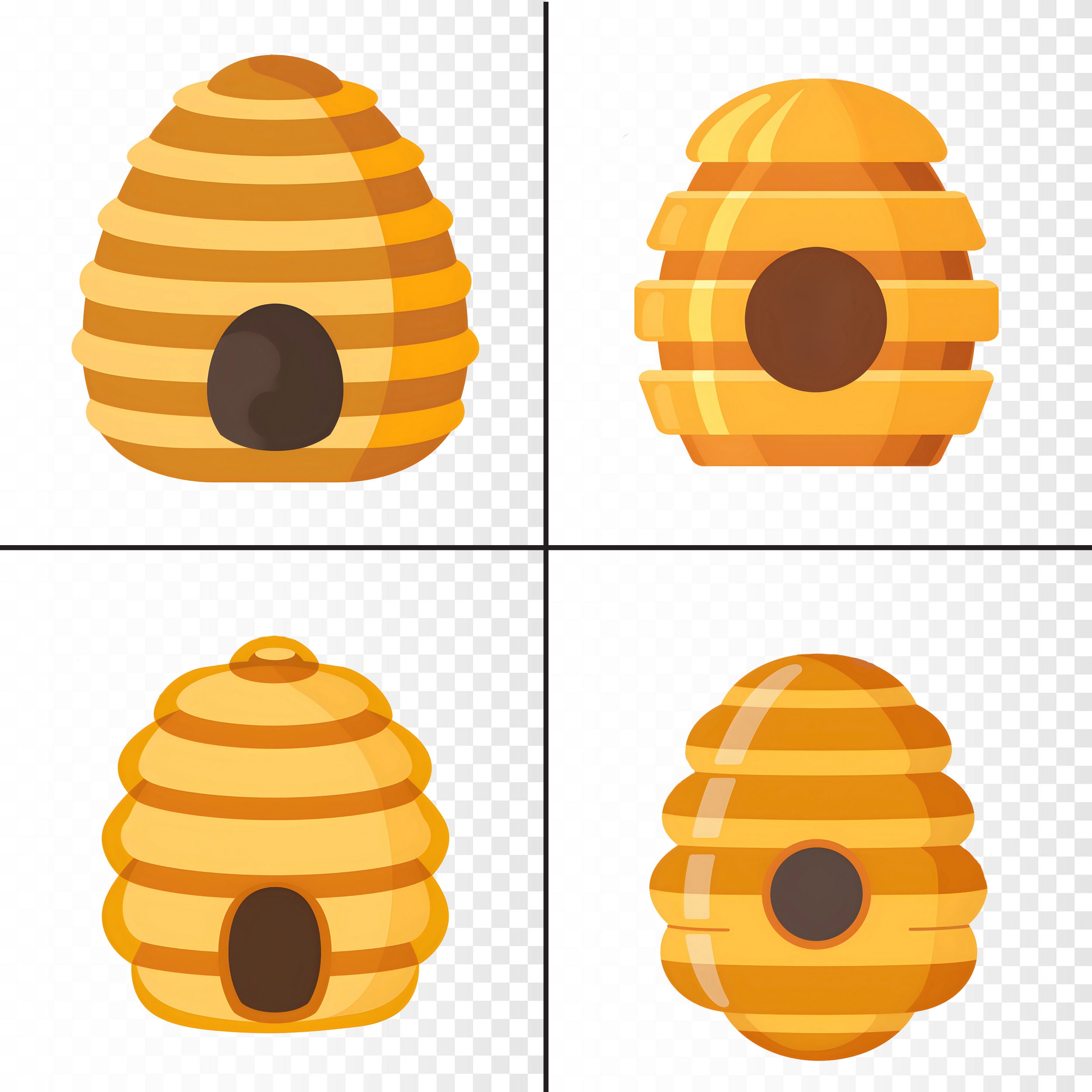 Beehive Clipart - 24 Bee Hive SVG and Image Files. Variety Bundle Set ...