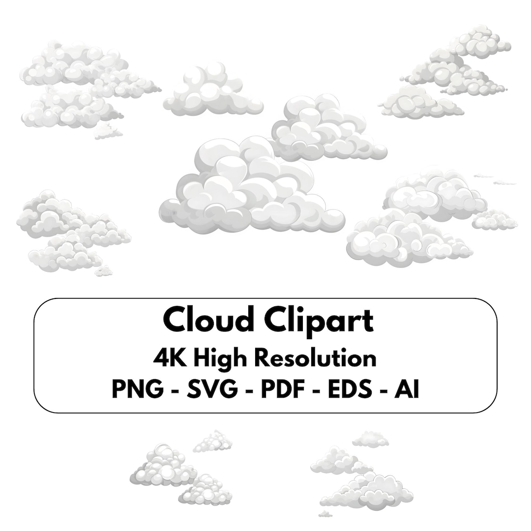 White Cloud Clipart! Cartoon Cloud Clip Art, Hi Res PNG Graphics. Cute ...
